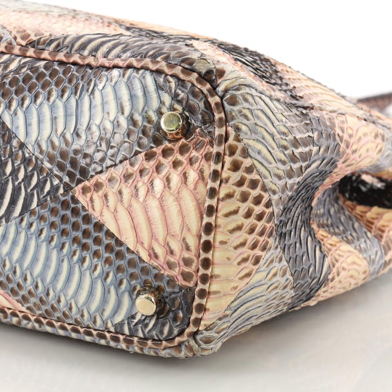 Christian Dior Diorissimo Tote Patchwork Python Medium at 1stDibs