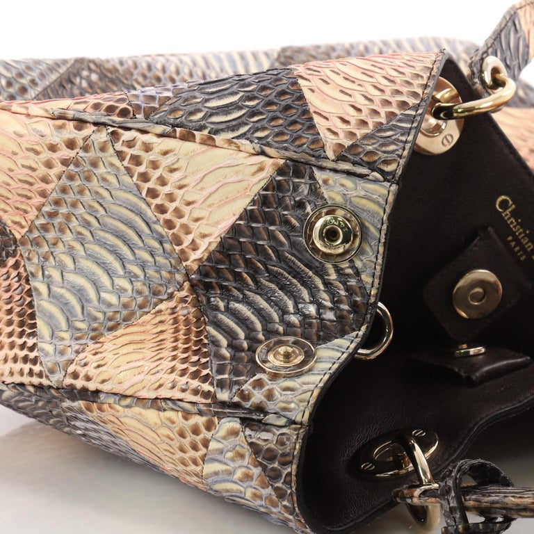 Christian Dior Diorissimo Tote Patchwork Python Medium at 1stDibs