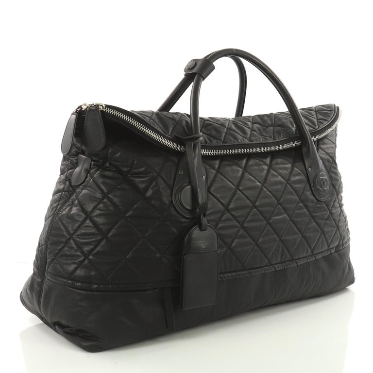 Chanel Horizontal Sport Weekender Bag Quilted Coated Canvas XL at 1stDibs