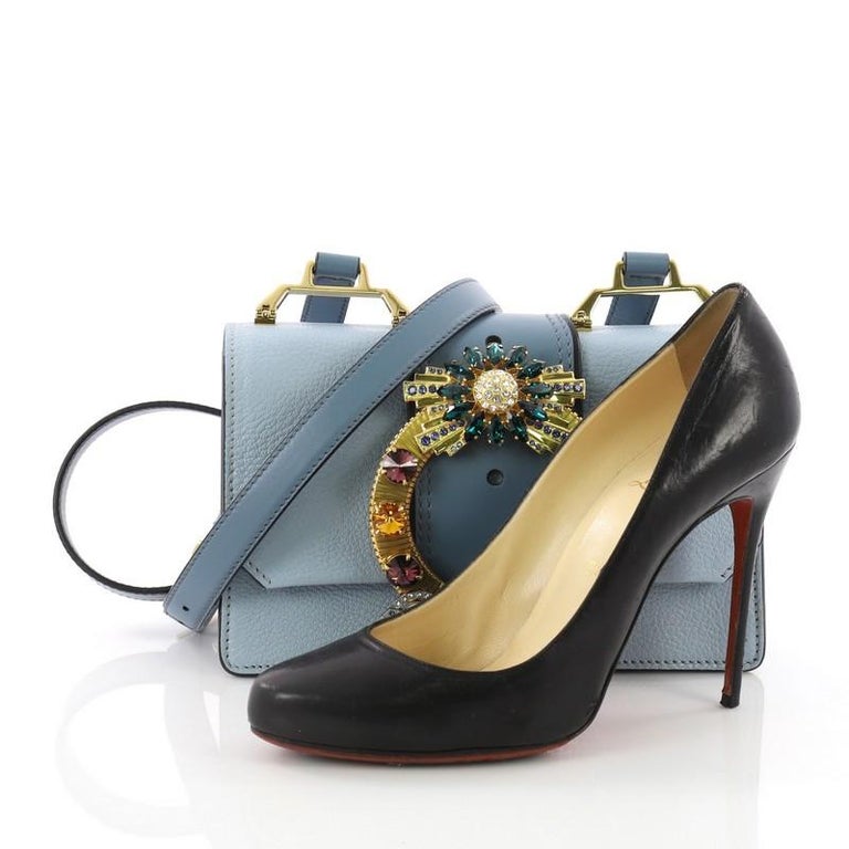 Miu Miu Madras Crystal Buckle Shoulder Bag Leather Small at 1stDibs ...