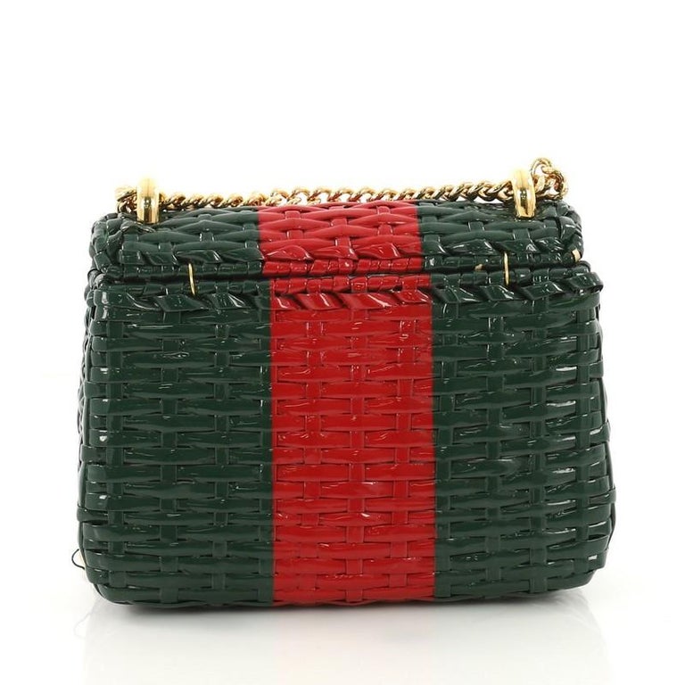 Gucci Cestino Flap Shoulder Bag Wicker Mini at 1stDibs | gucci wicker ...
