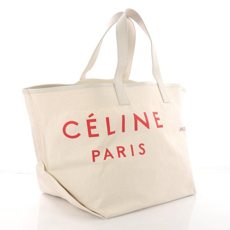 Celine Made In Tote Canvas with Leather Medium at 1stDibs