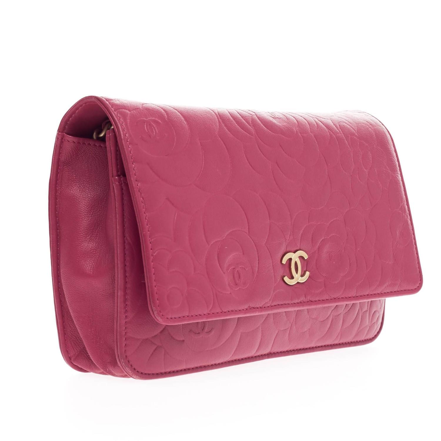 Chanel Wallet on Chain Camellia Lambskin at 1stdibs
