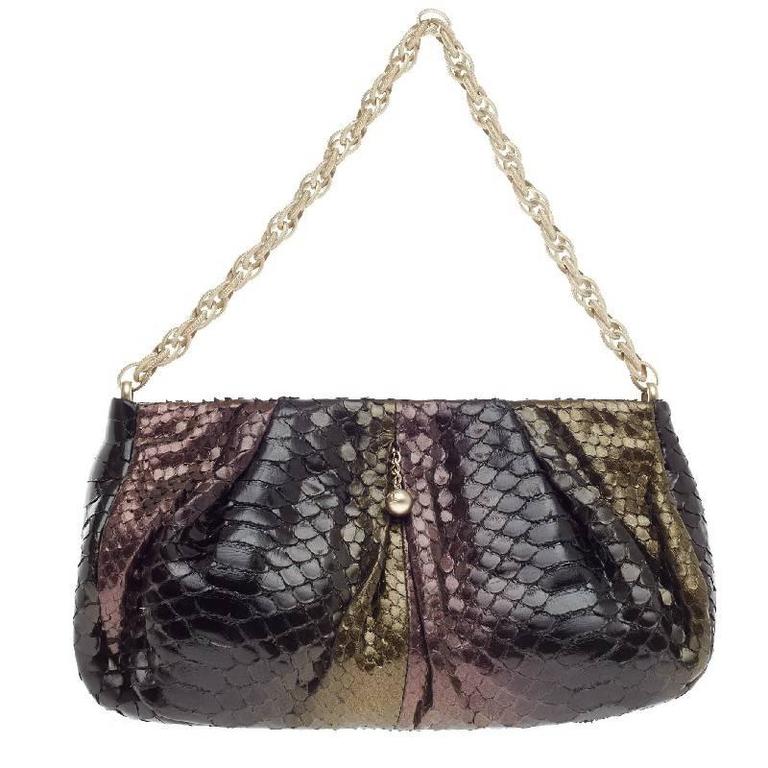 Chanel Chain Strap Pochette Python at 1stDibs