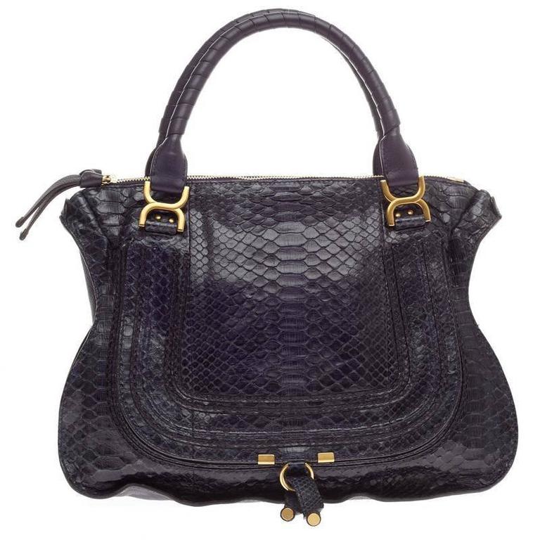 Chloe Marcie Satchel Python Large at 1stDibs | chloe marcie large ...