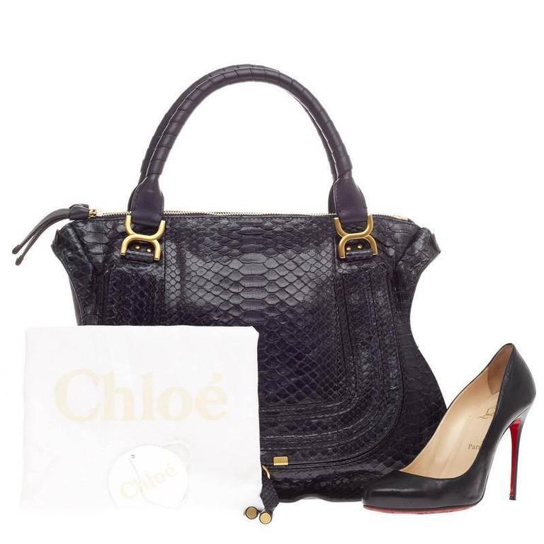 Chloe Marcie Satchel Python Large at 1stDibs | chloe marcie large ...