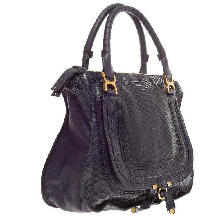 Chloe Marcie Satchel Python Large at 1stDibs | chloe marcie large ...