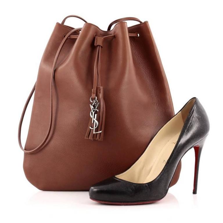 Saint Laurent Jen Flat Handbag Leather Medium at 1stDibs