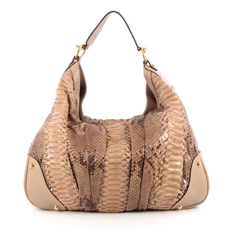 Gucci Jockey Hobo Python Large at 1stDibs