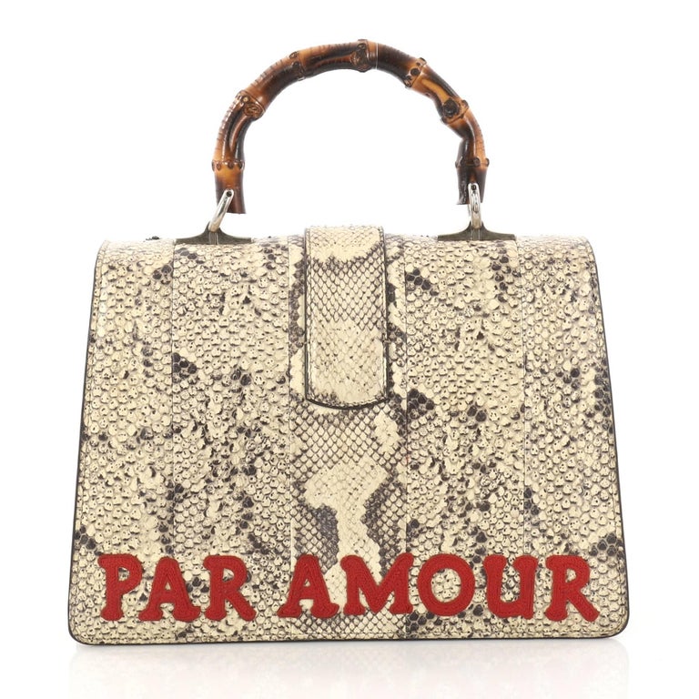 Gucci Python Bag With Bamboo Handle | semashow.com