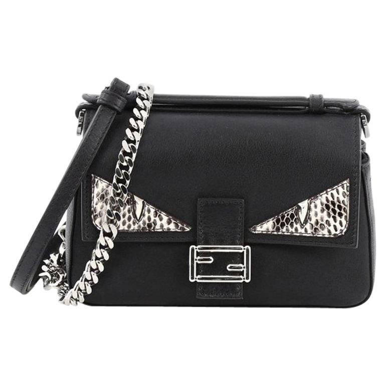 Fendi Double Baguette Monster Crossbody Bag Leather and Python Micro at ...