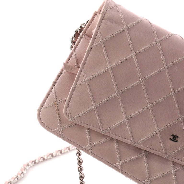Chanel Diamond Stitch Wallet on Chain Quilted Lambskin at 1stdibs