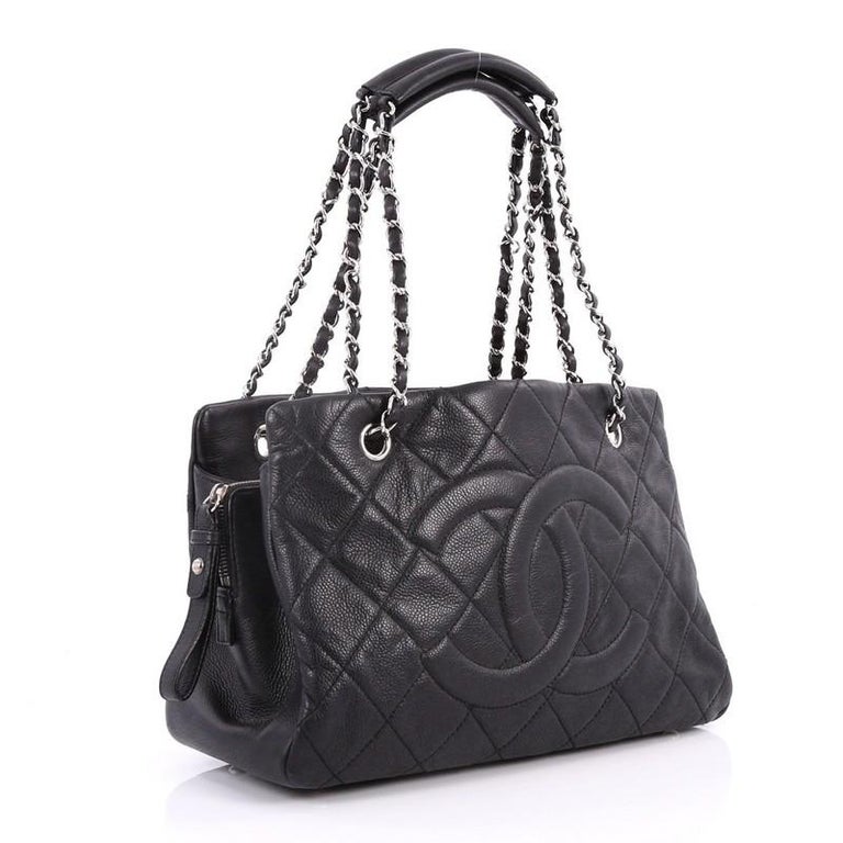 Chanel Timeless CC Shopping Tote Quilted Caviar Medium at 1stDibs