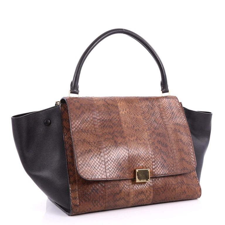 Celine Large Python Trapeze Handbag at 1stDibs