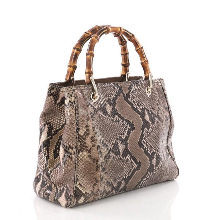 Gucci Bamboo Shopper Tote Python Small at 1stDibs