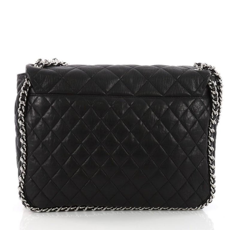 Chanel Chain Around Flap Bag Quilted Leather Maxi at 1stDibs
