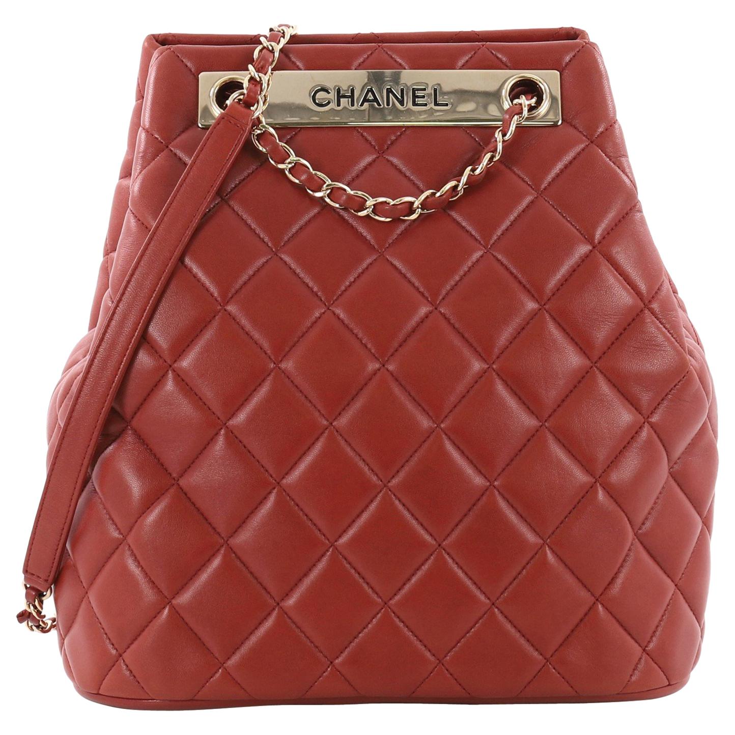 Chanel Trendy CC Drawstring Bag Quilted Lambskin Medium at 1stDibs