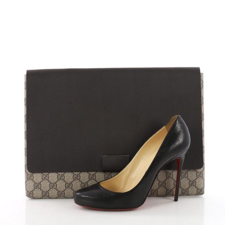 Gucci Envelope Clutch GG Canvas and Leather Large at 1stDibs | envelope ...