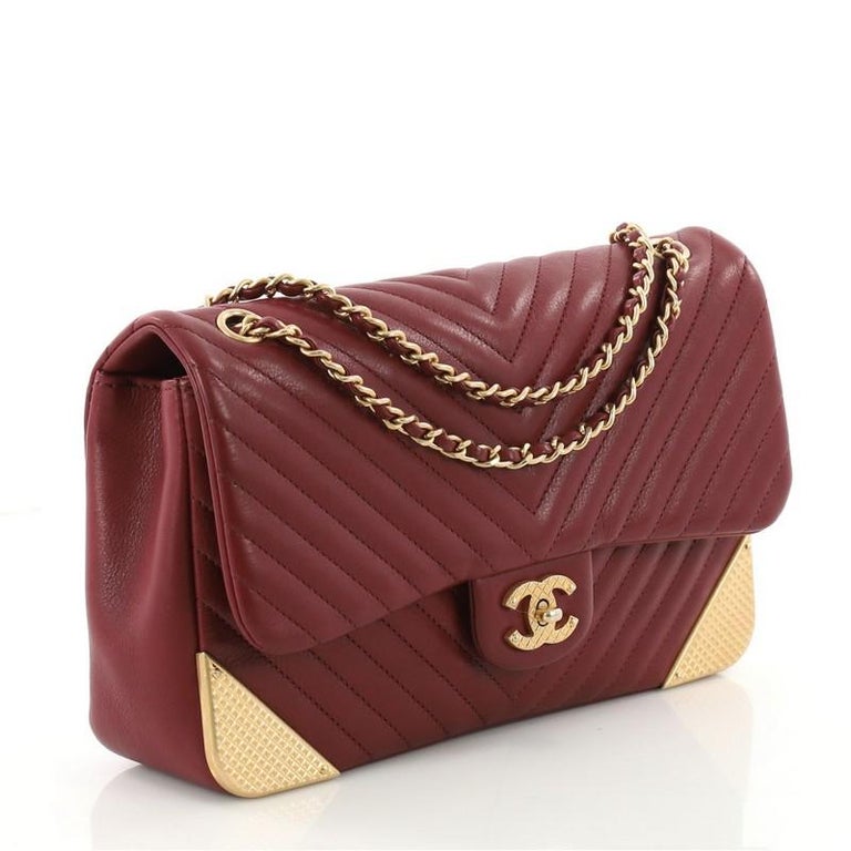 Chanel Rock the Corner Flap Bag Chevron Leather Medium at 1stDibs