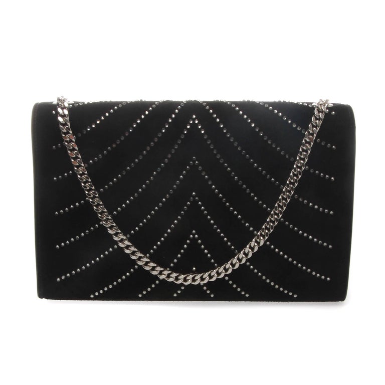 Saint Laurent YSL Black Embellished Classic Kate Crossbody Bag at ...