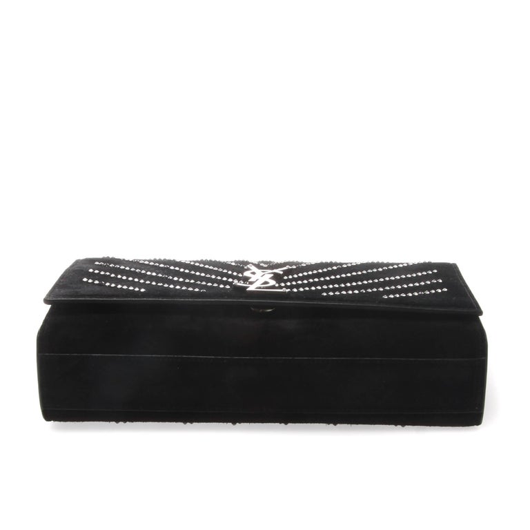 Saint Laurent YSL Black Embellished Classic Kate Crossbody Bag at ...
