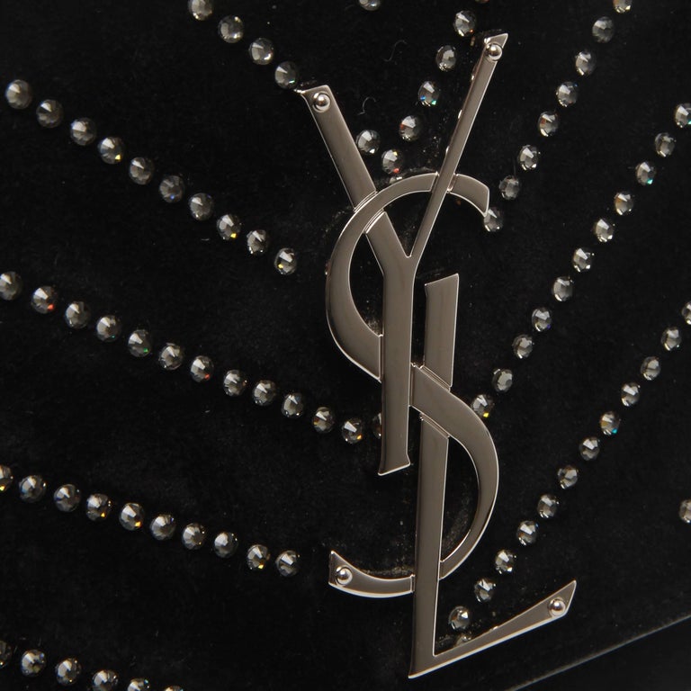 Saint Laurent YSL Black Embellished Classic Kate Crossbody Bag at ...