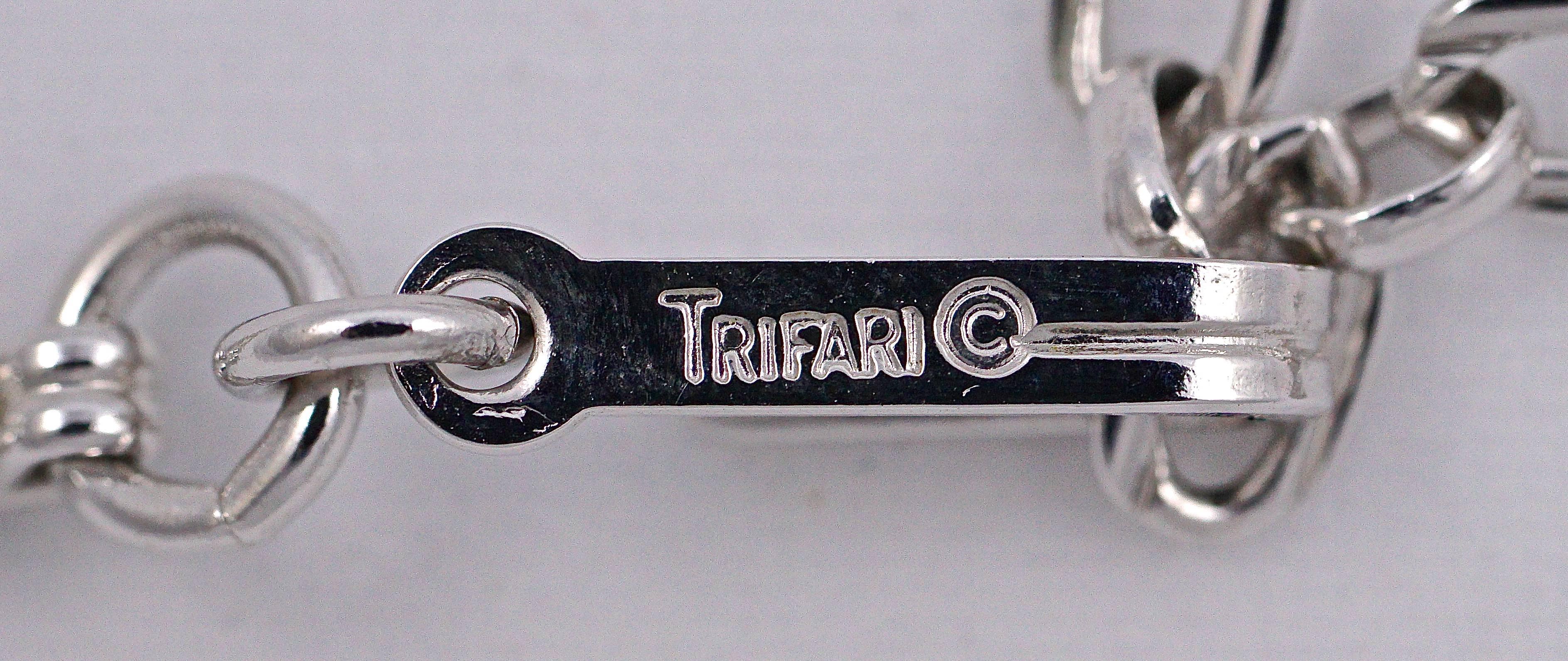 Trifari Silver Tone Ribbon and Flower Necklace For Sale at 1stDibs ...