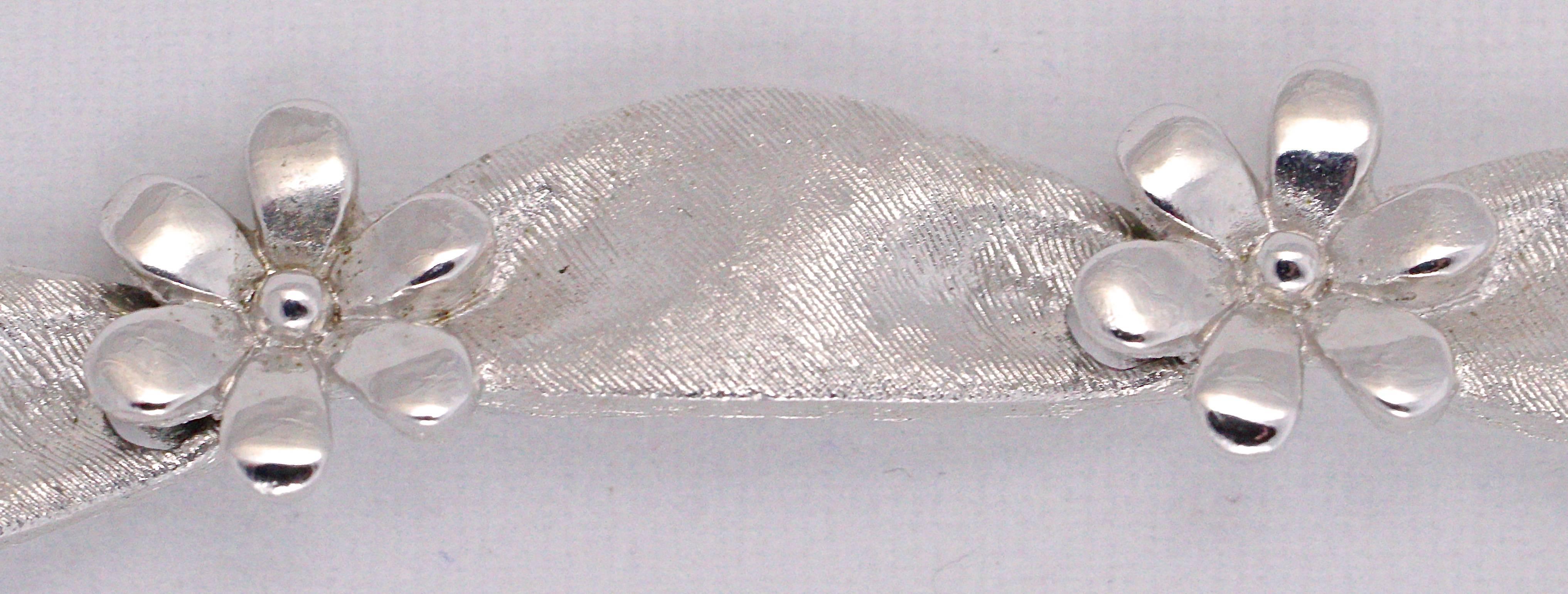 Trifari Silver Tone Ribbon and Flower Necklace For Sale at 1stDibs ...