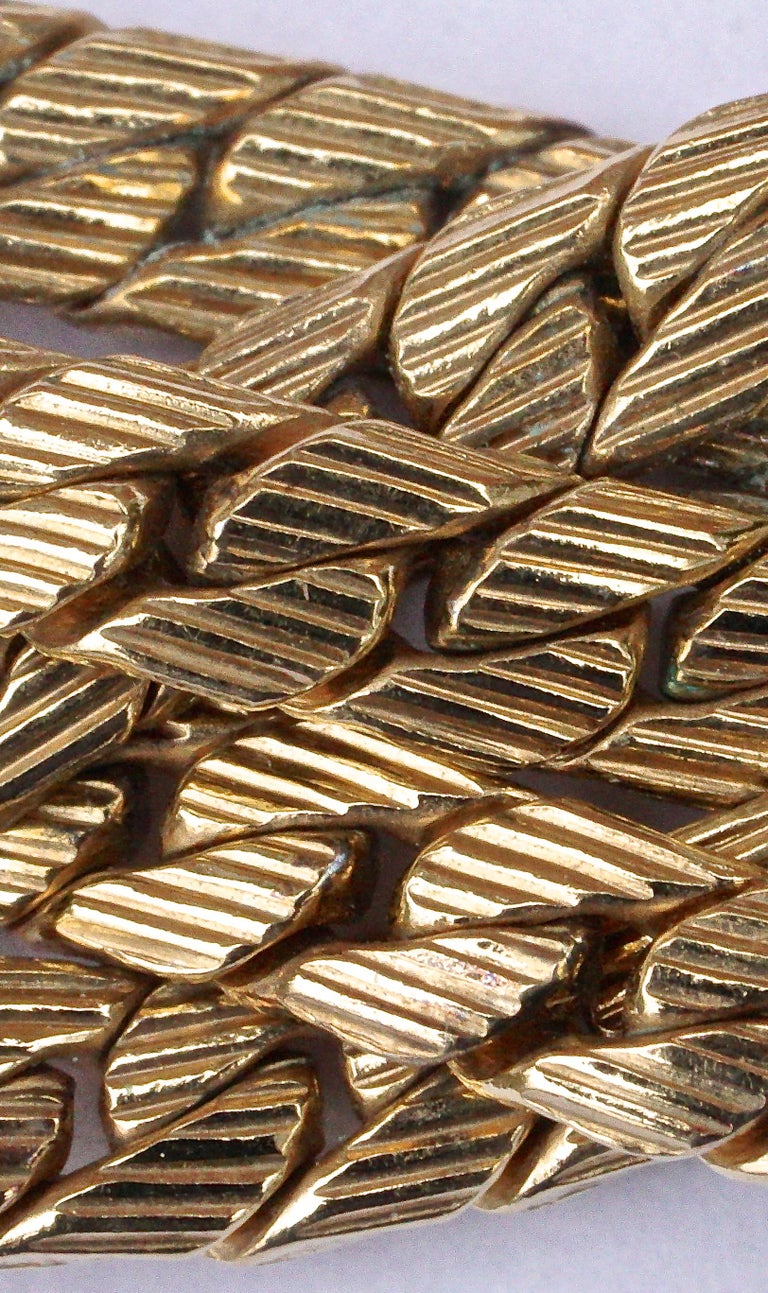 Krementz Gold Filled Woven Link Bracelet, circa 1950s For Sale at ...