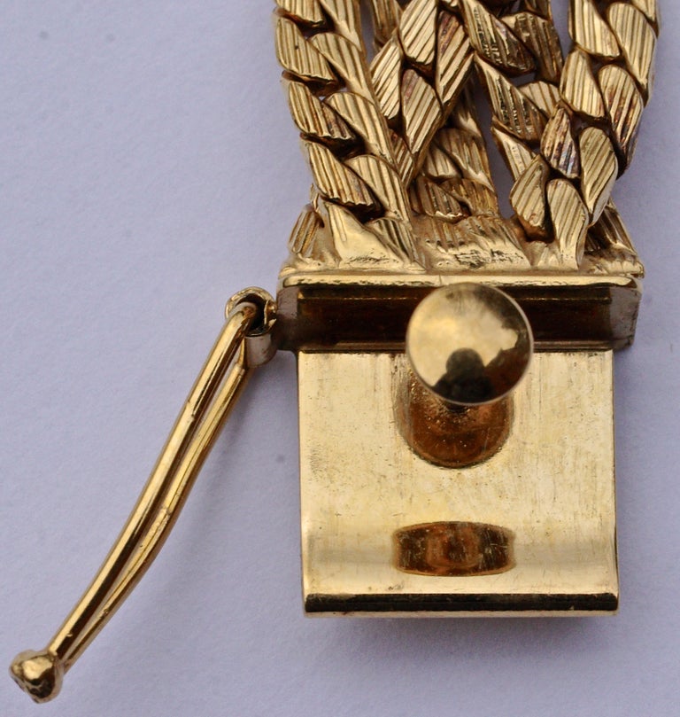 Krementz Gold Filled Woven Link Bracelet, circa 1950s For Sale at ...