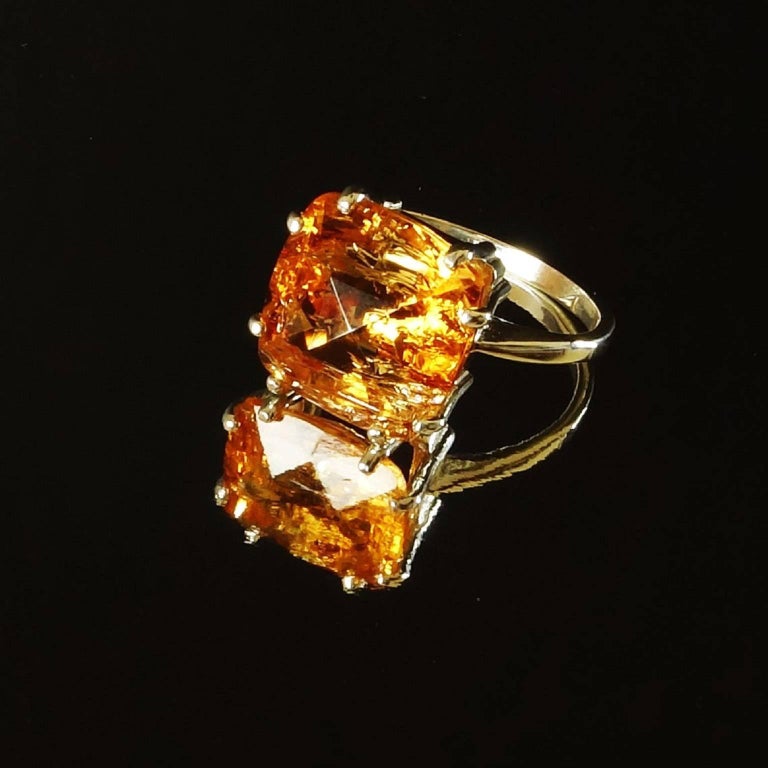 Orange Imperial Topaz in Sterling Silver Ring at 1stDibs