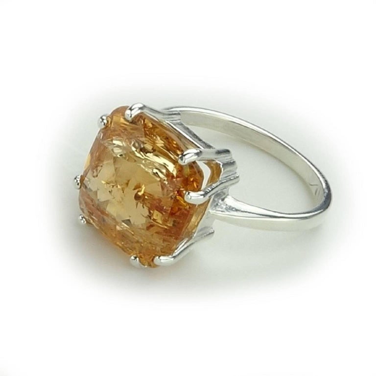 Orange Imperial Topaz in Sterling Silver Ring at 1stDibs