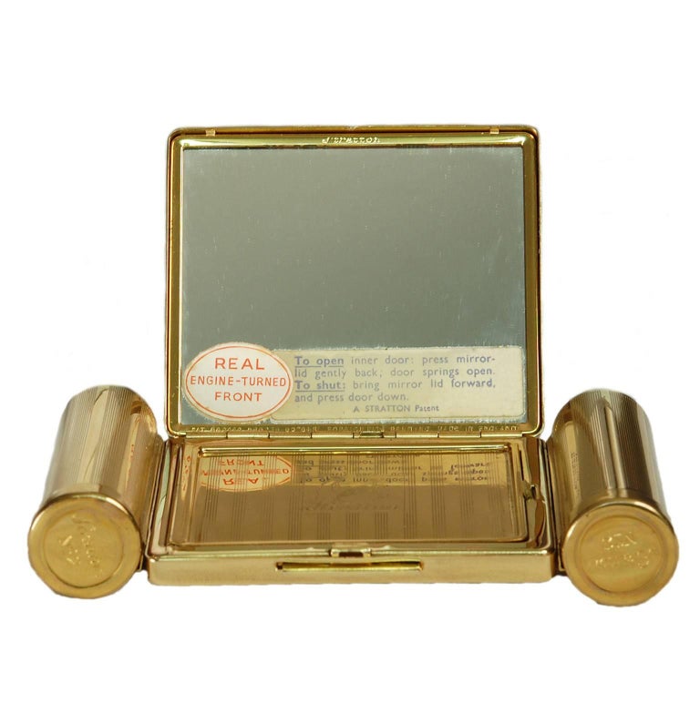 New Stratton UK Gold Compact Chatelaine for Lipstick, Perfume and ...