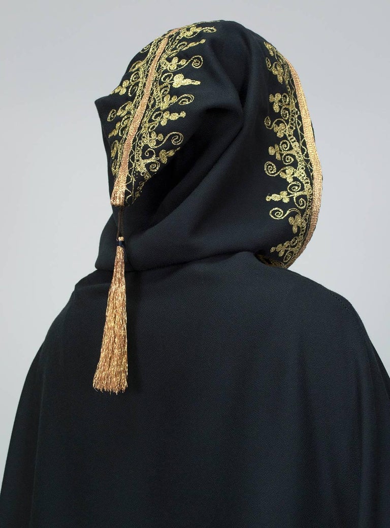 Moroccan Gold Embroidered Cloak with Tasseled Hood, 1960s at 1stDibs ...