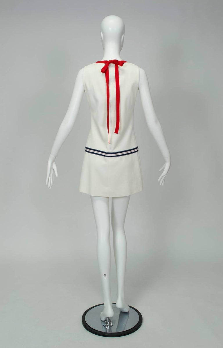 Dolce and Gabbana Mod Mini Dress with Nautical Trim and Rear Bow ...