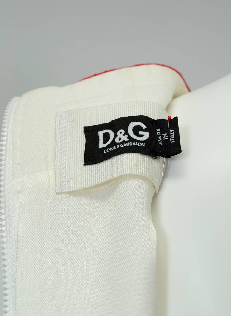 Dolce and Gabbana Mod Mini Dress with Nautical Trim and Rear Bow ...