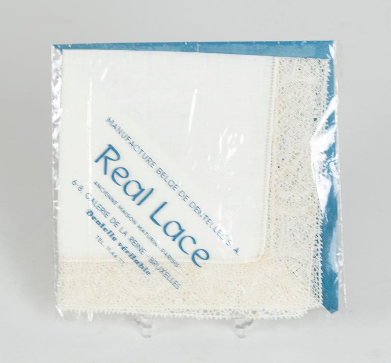 New Ivory Belgian Lace and Linen Wedding Handkerchief – Original ...