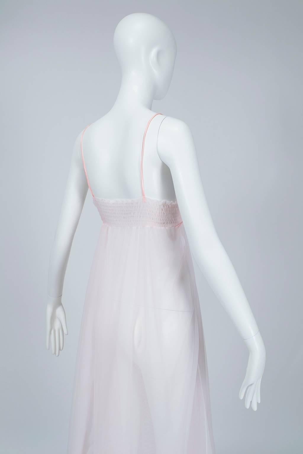 Blush Pink Marabou Feather Pillow Talk Negligée Nightgown - Small-Med ...