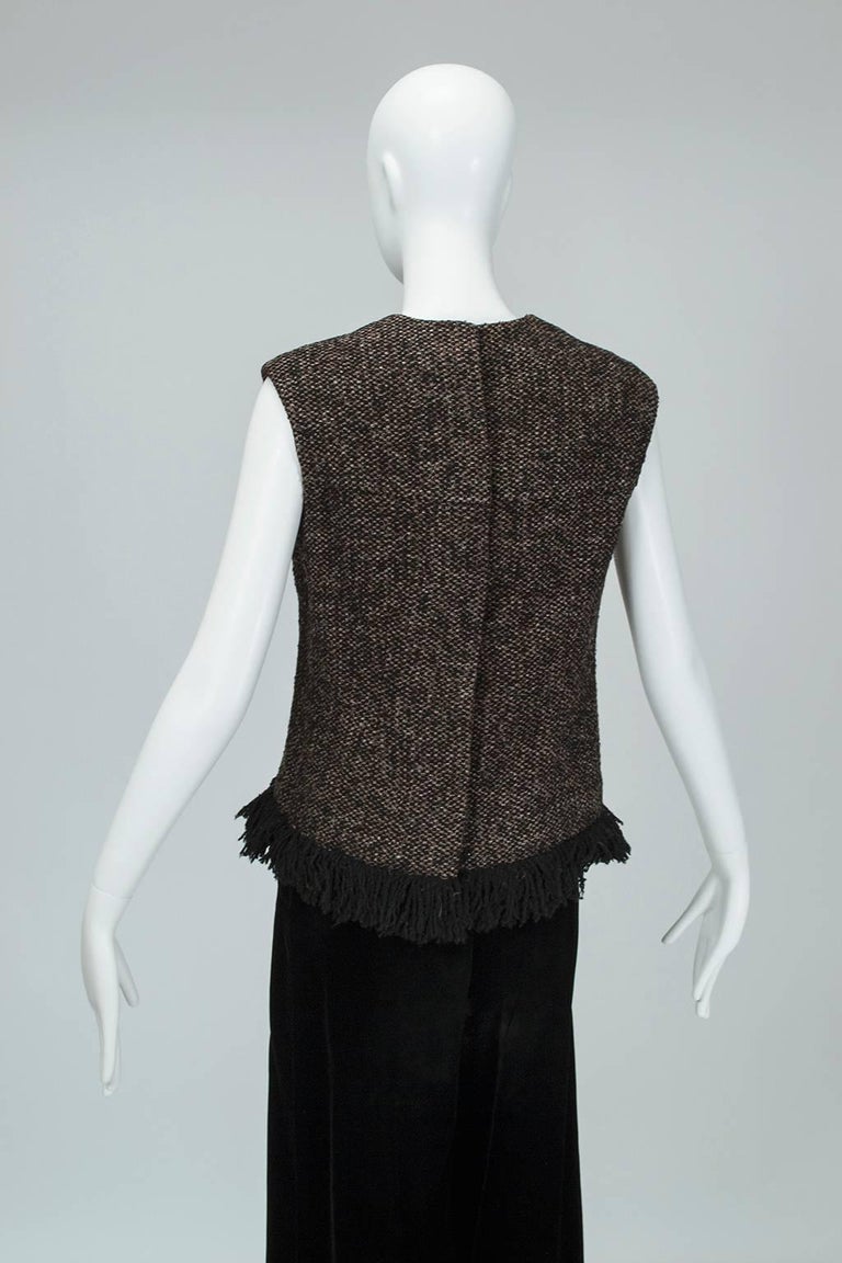 Chanel-Inspired Galanos Brown Tweed Jacket and Matching Fringed Shell ...
