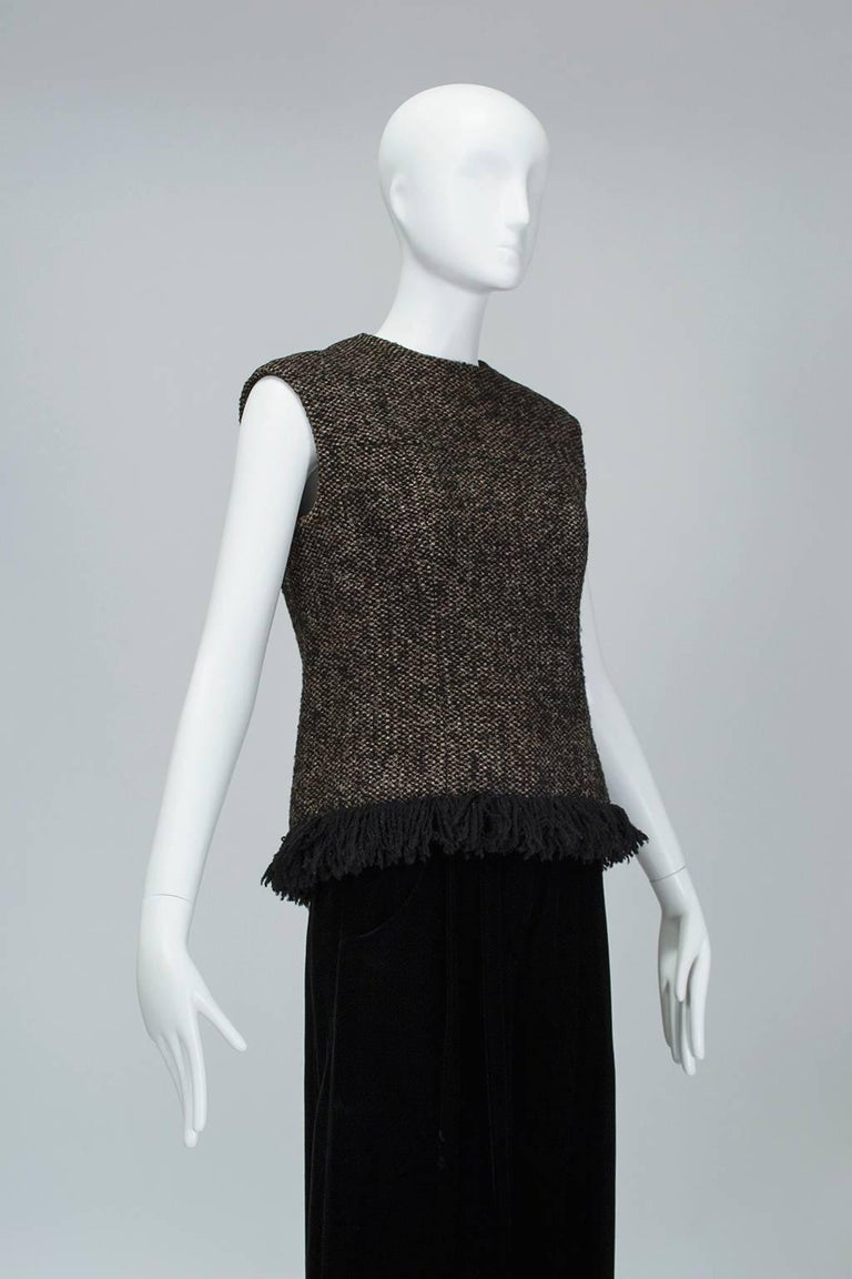 Chanel-Inspired Galanos Brown Tweed Jacket and Matching Fringed Shell ...