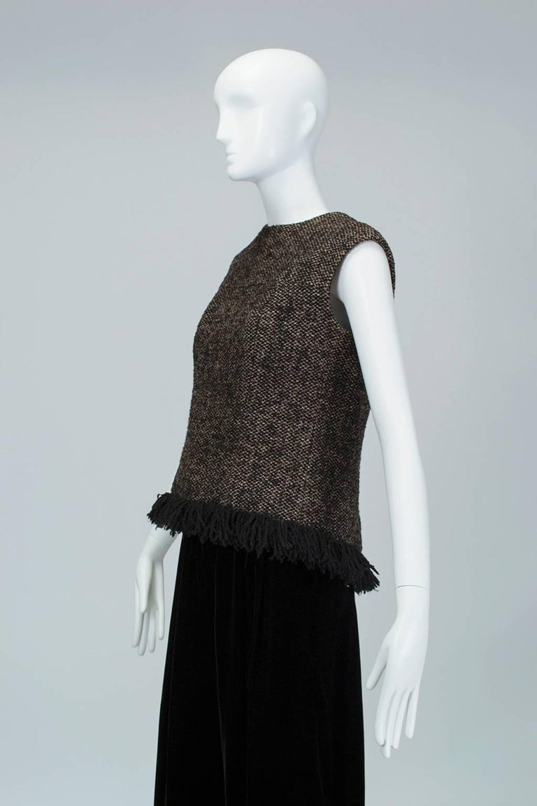 Chanel-Inspired Galanos Brown Tweed Jacket and Matching Fringed Shell ...
