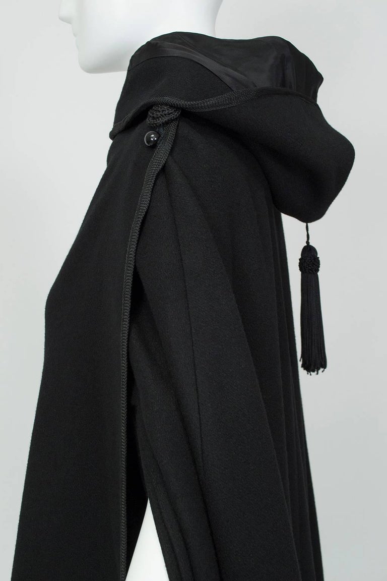 Sweeping Floor-Length Hooded Cloak with Passementerie Trim – I Magnin ...