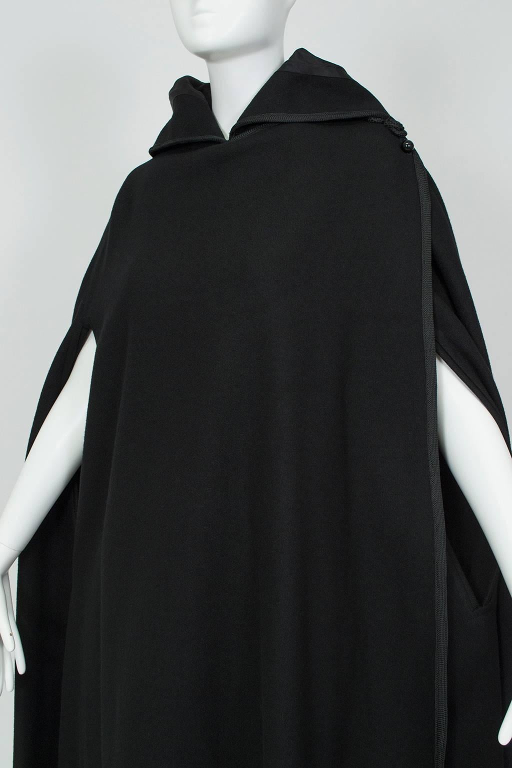 Sweeping Floor-Length Hooded Cloak with Passementerie Trim – I Magnin ...