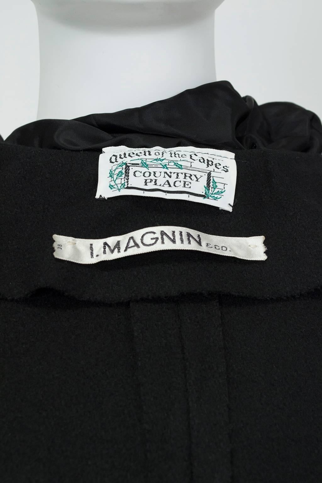 Sweeping Floor-Length Hooded Cloak with Passementerie Trim – I Magnin ...