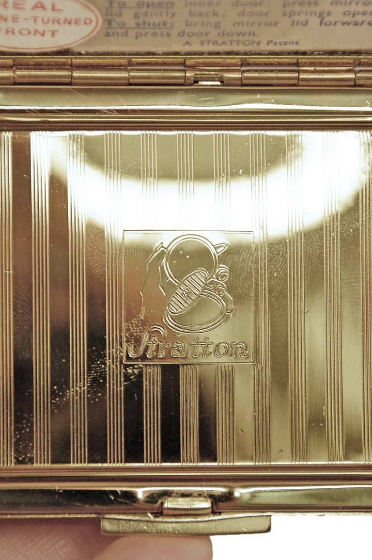 New Stratton UK Gold Compact Chatelaine for Lipstick, Perfume and ...