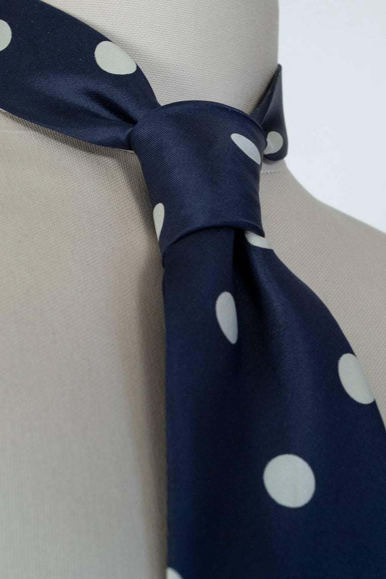 Navy and White Silk Polka Dot Necktie – Chicago, 1970s at 1stDibs ...