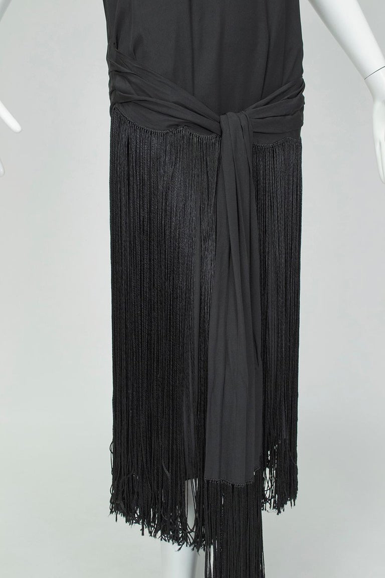 Black *Large Size* Jazz Baby Backless Fringed Wrapping Flapper Dress- M ...