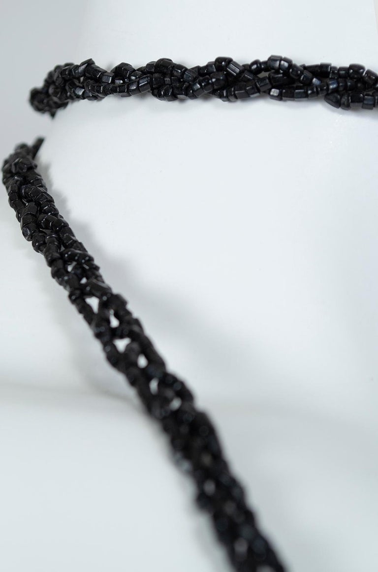 Victorian Jet Fringed Statement Lariat Necklace or Belt, 1890s at 1stDibs