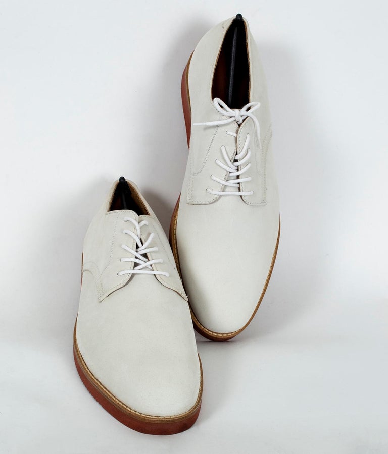 New Men’s Winter White Nubuck Oxford Brogues, 21st Century at 1stDibs