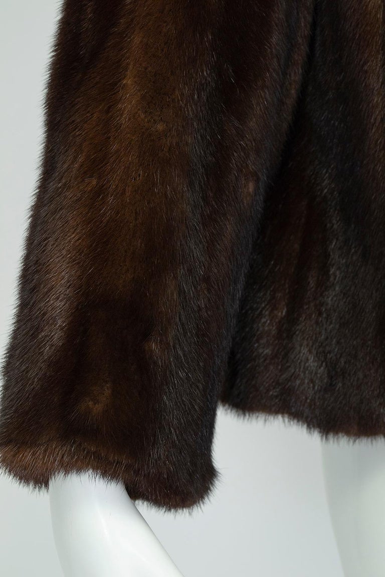 Mahogany Mink Chubby Fur Jacket with Oversize Collar, 1956 at 1stDibs